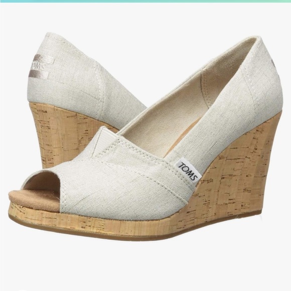 Toms | Shoes | Toms Wedges Michelle 8 Beige | Poshmark